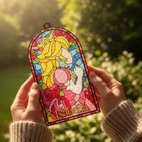 Princess Peach Stained Glass Window SVG PNG Color/black & White N64 - Etsy