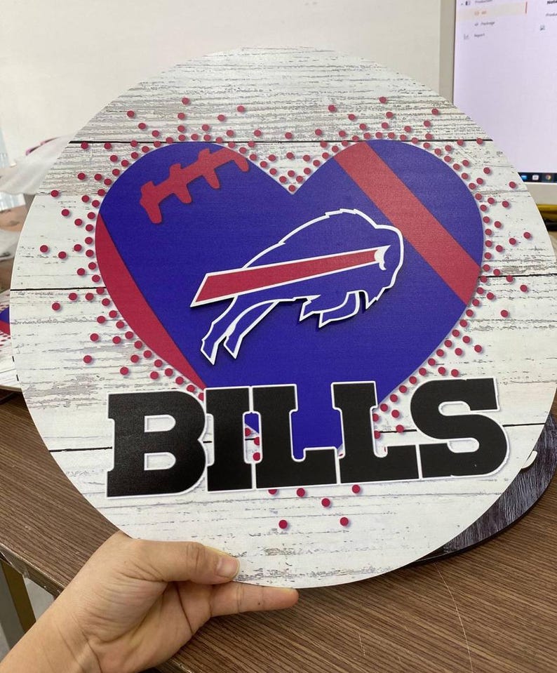 Heart Bills Door Decor, Bills Mafia Door Hanger, America Football ...