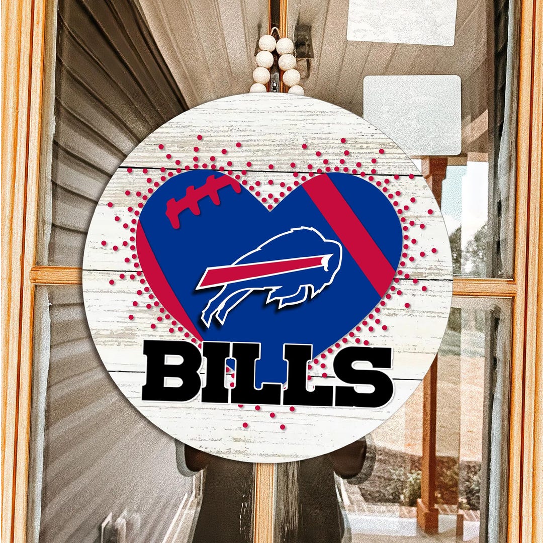 Heart Bills Door Decor, Bills Mafia Door Hanger, America Football ...