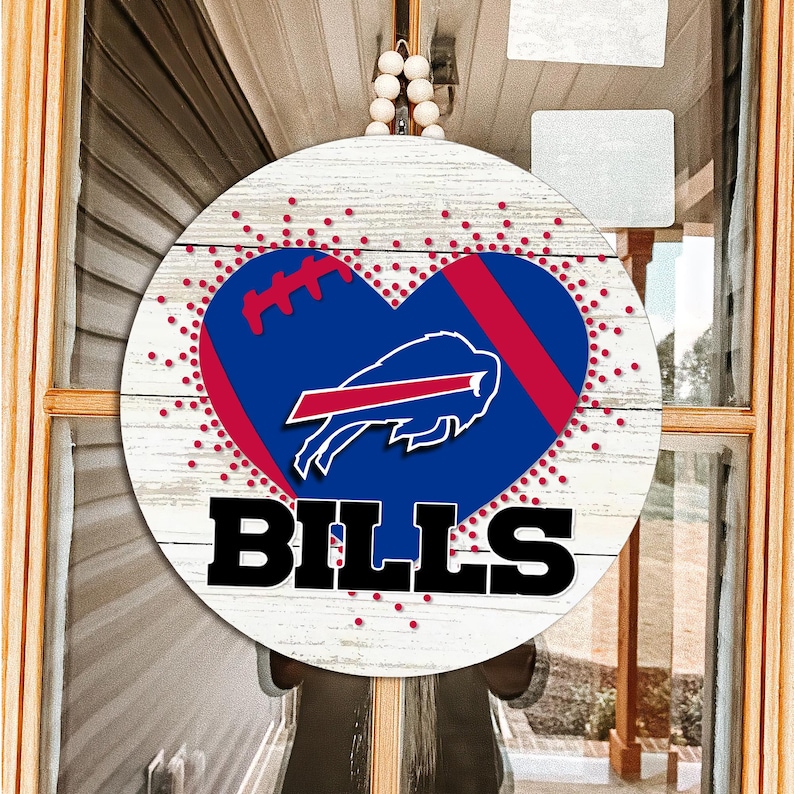 Heart Bills Door Decor, Bills Mafia Door Hanger, America Football ...