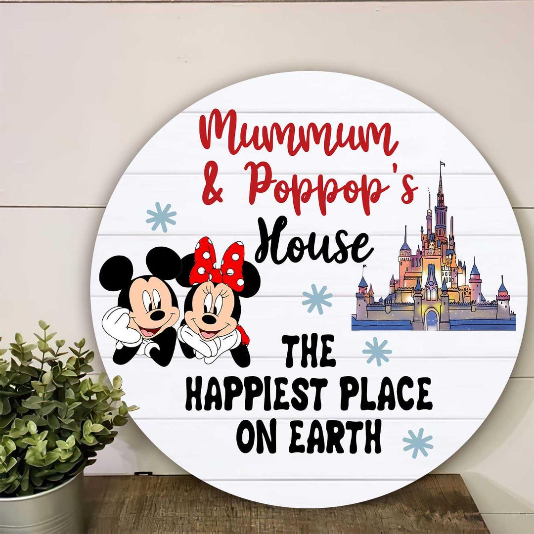 Personalized the Happiest Place on Earth Door Sign, Mickey Welcome Door ...