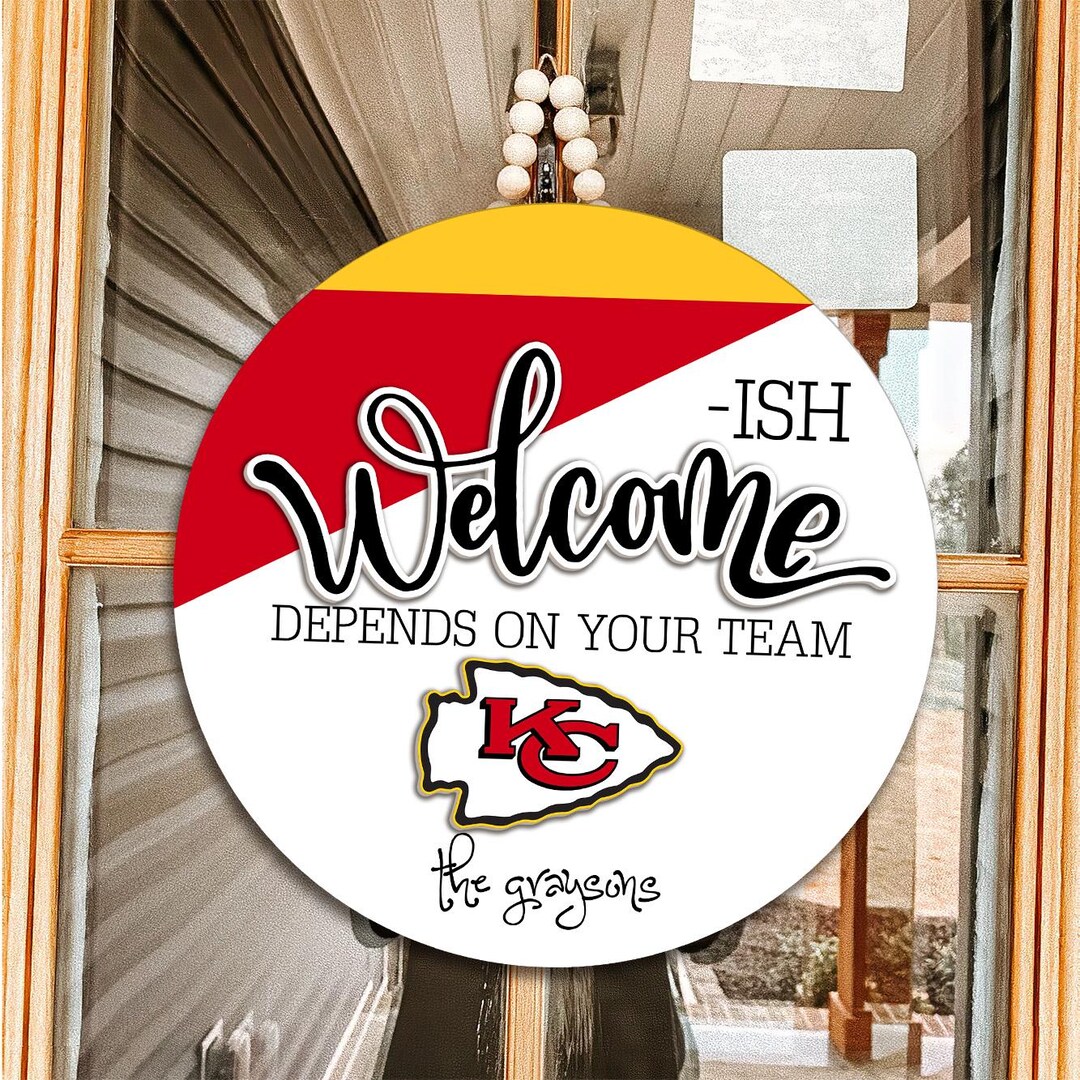 Personalized Welcome-is Chiefs Door Decor, Kansas City Door Hanger ...