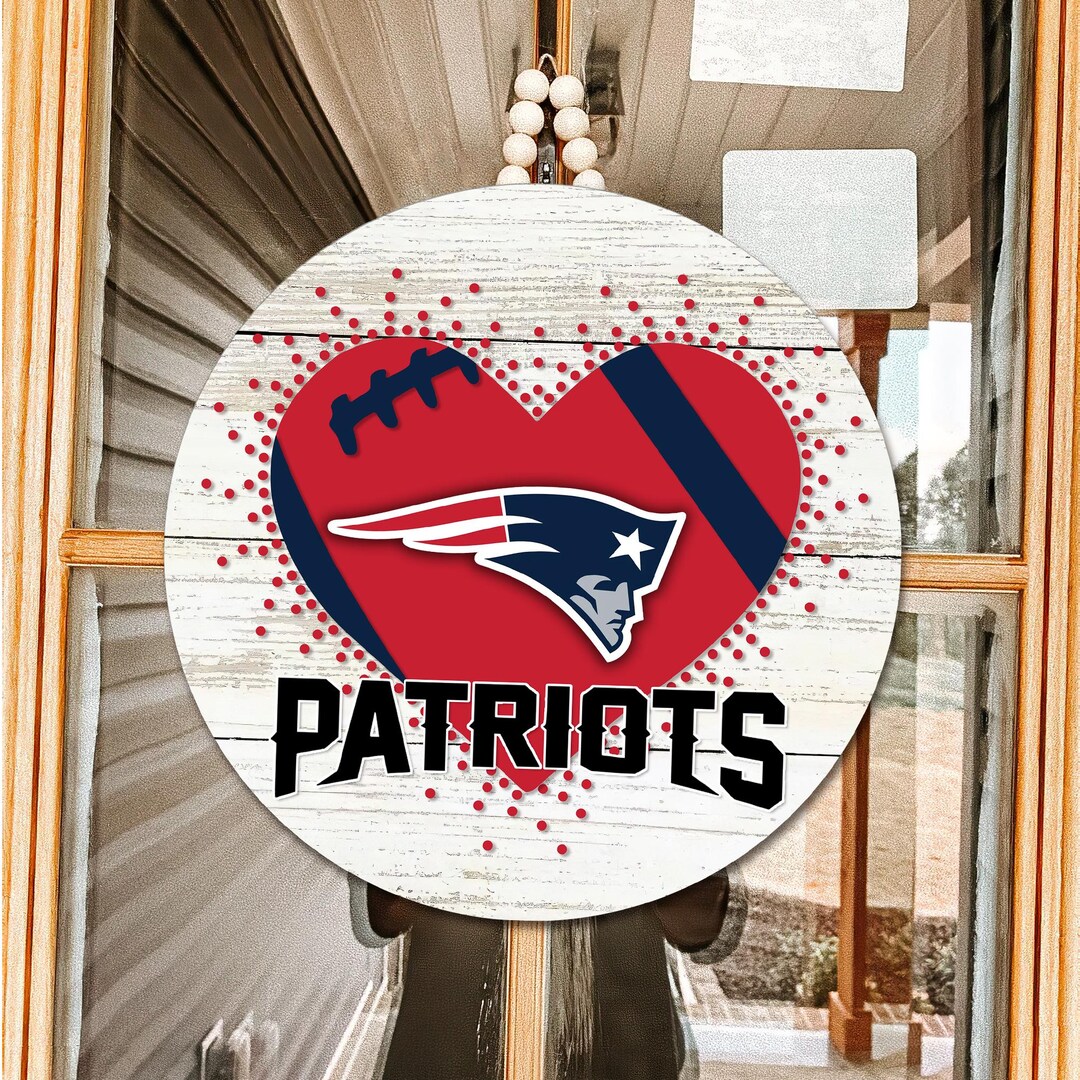 Patriots Heart Door Decor, Boston Football Door Hanger, America ...