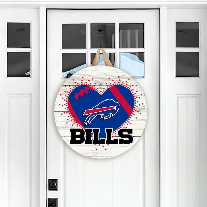 Heart Bills Door Decor, Bills Mafia Door Hanger, America Football ...