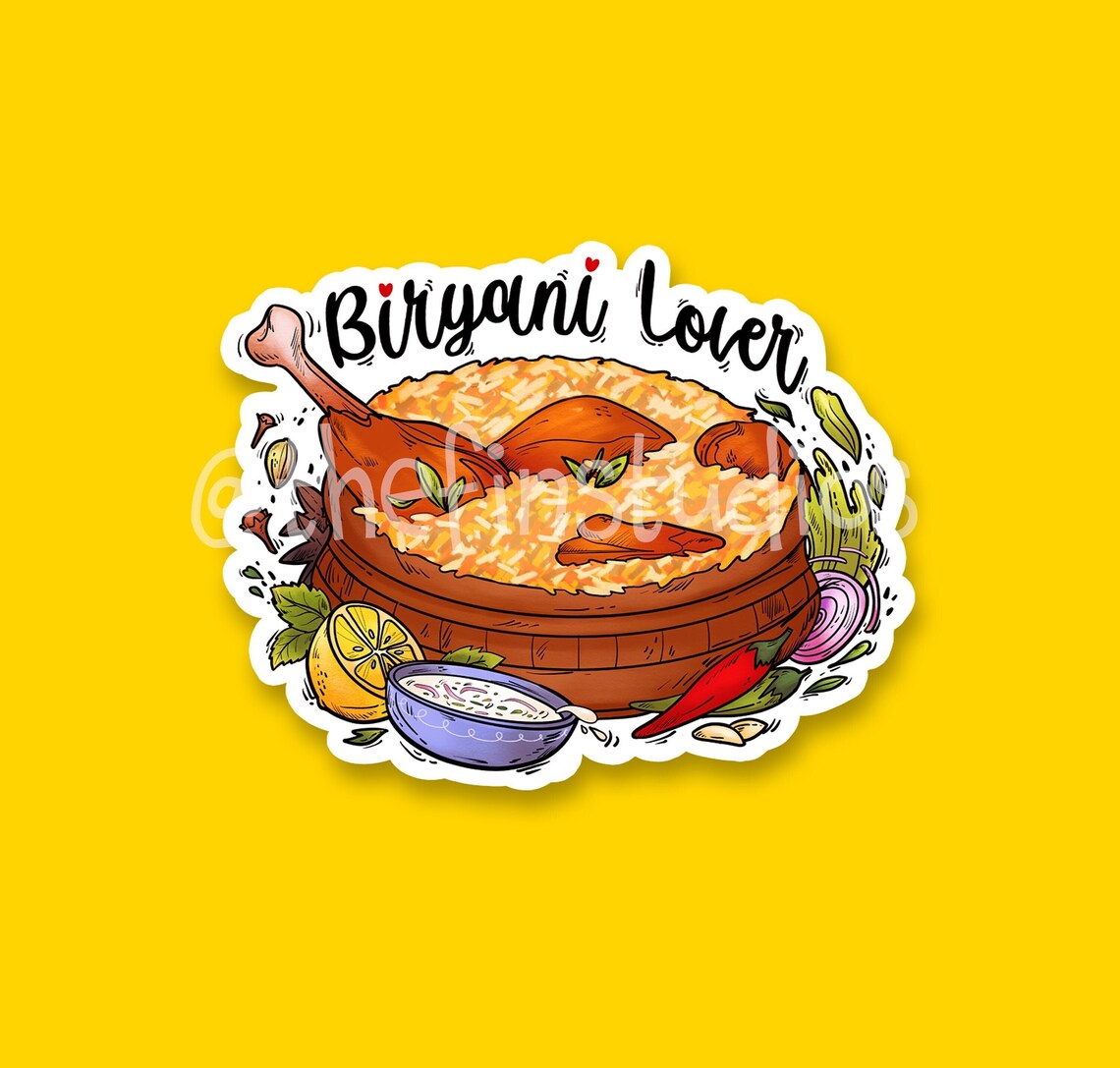 Delicious Biryani Food Sticker | Foodie Gift | Glossy Waterproof Die ...