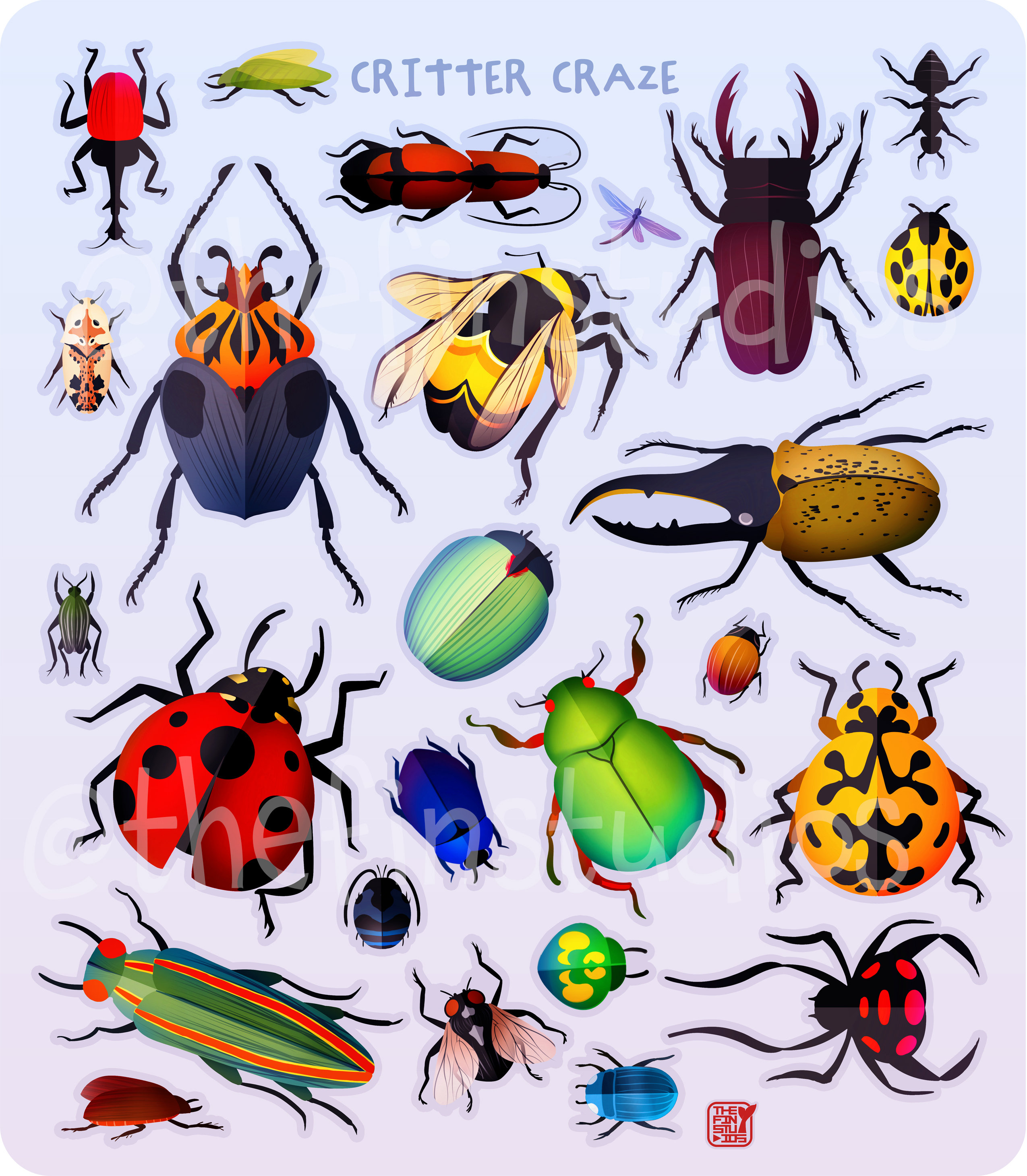 Cute Bugs and Insects Sticker Sheet | Critter Craze for Nature Lovers ...