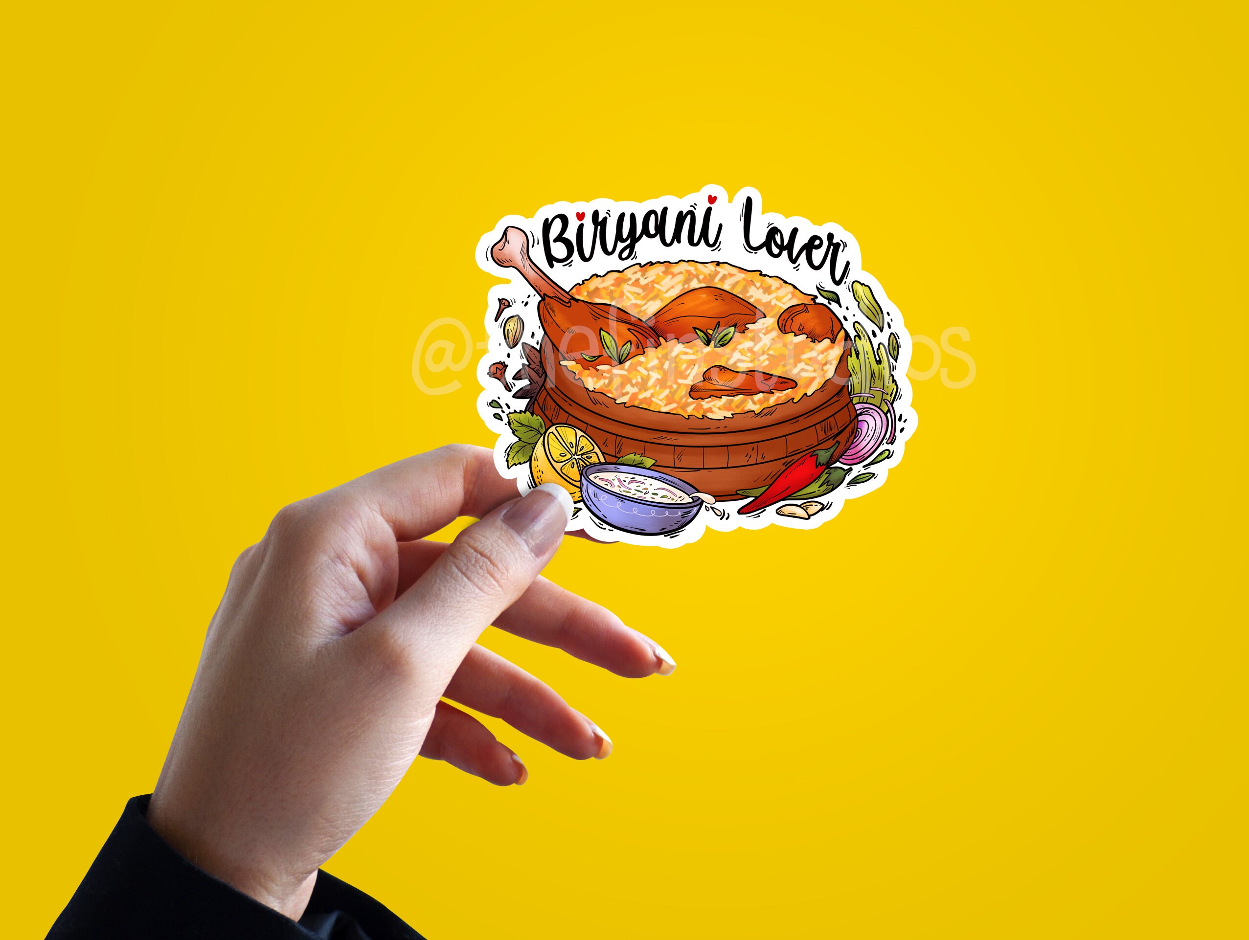 Delicious Biryani Food Sticker | Foodie Gift | Glossy Waterproof Die ...