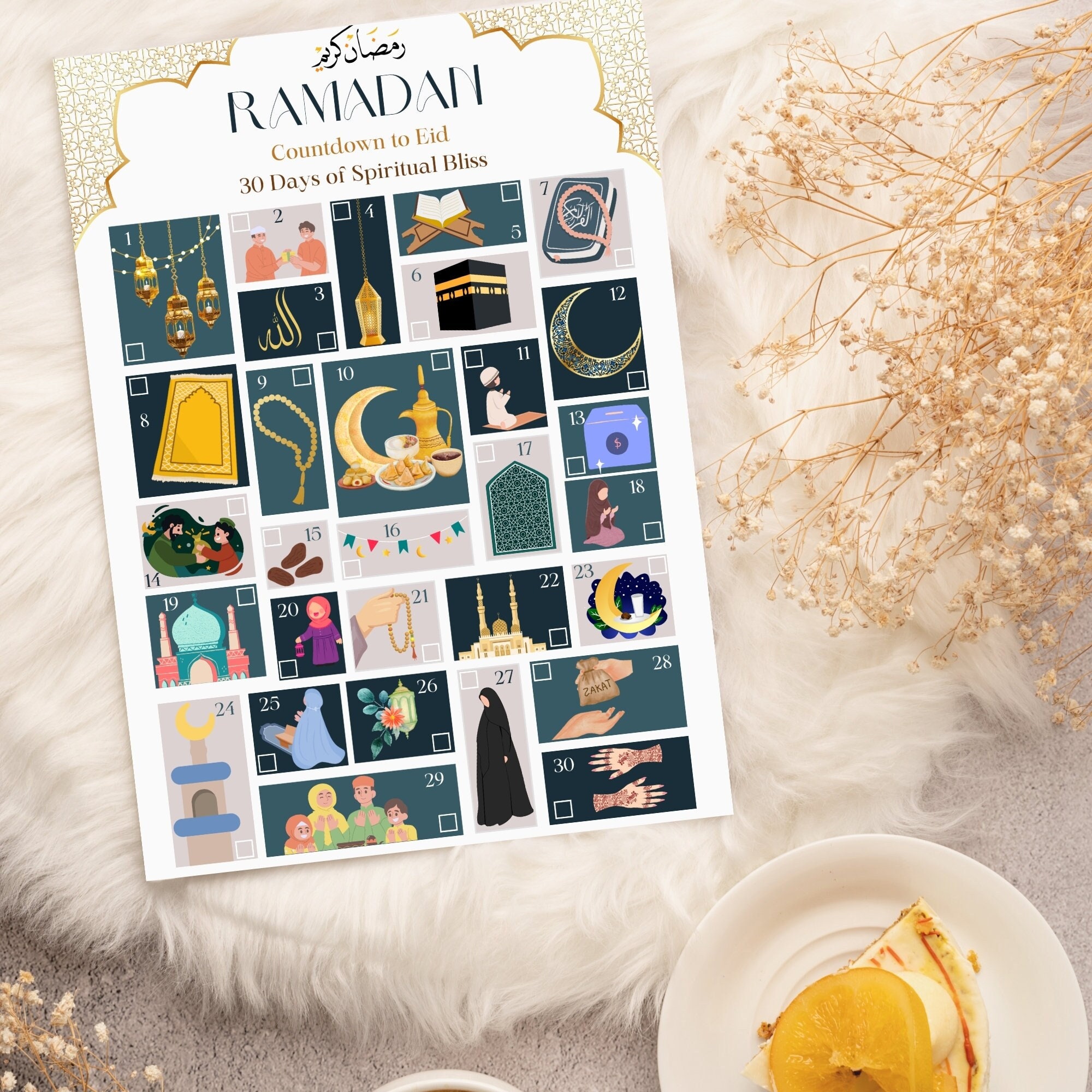 Ramadan Eid Countdown Printable Calendar, Ramadan Tracker, Eid Calendar ...