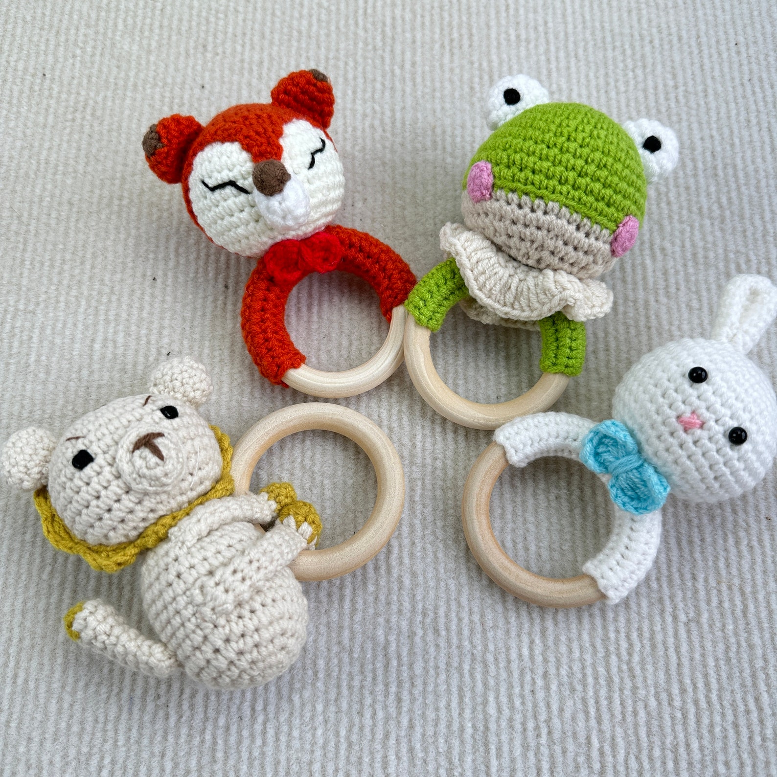 Personalized Baby Rattle,custom Monogram Crochet, Baby Grasping Toy ...