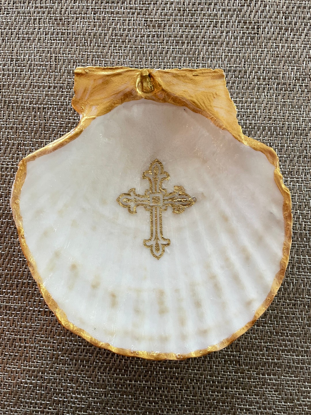 Religious Scallop Shell Trinket Dish With 24 K Hand-painted Border - Etsy
