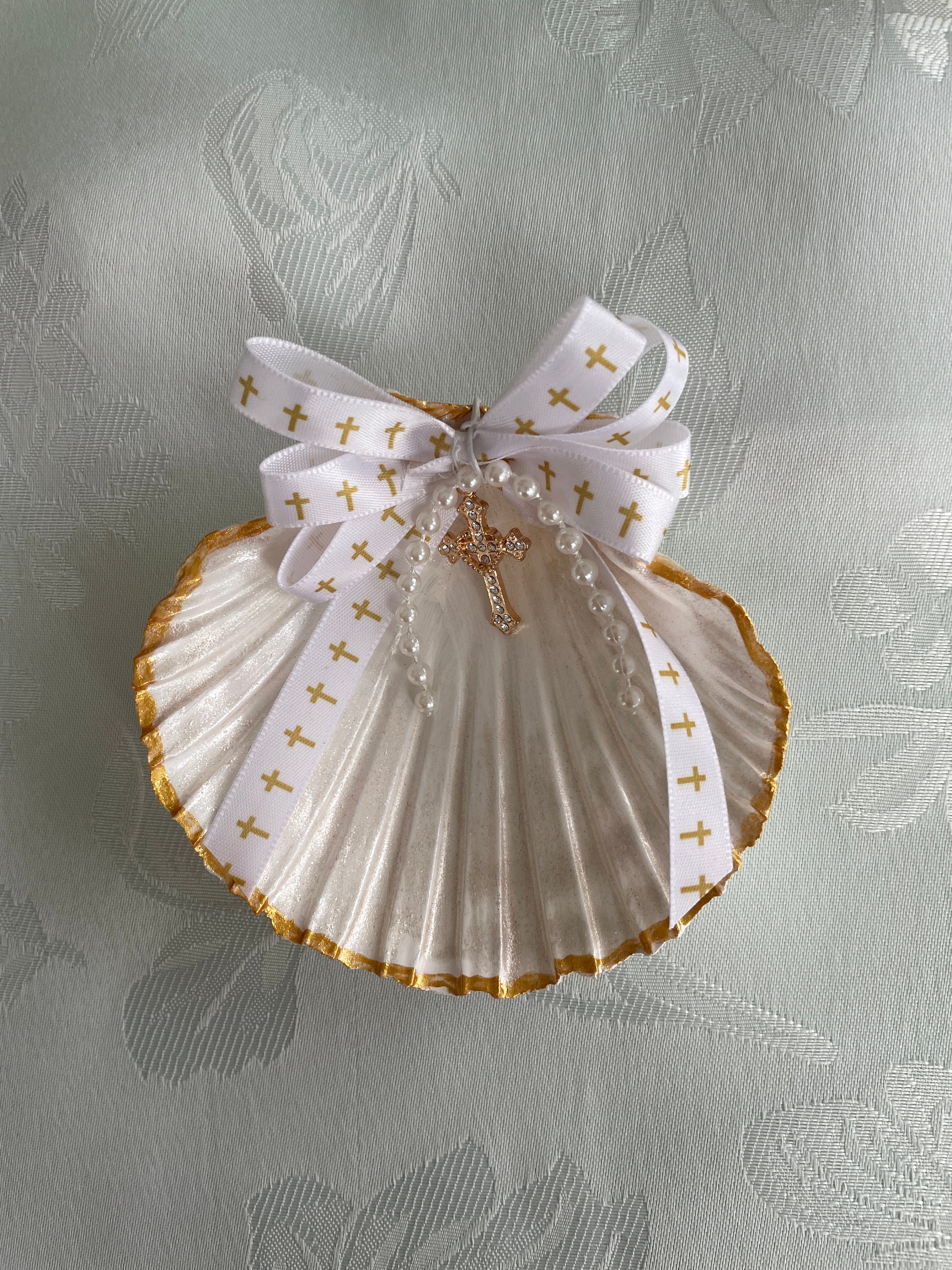 Religious Holy Cross Shell Dish With Handpainted 24K Gold Border - Etsy