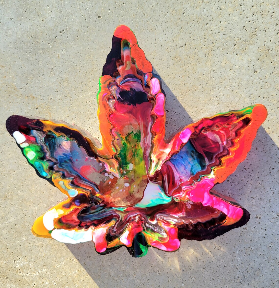 Swirl Tye Dyed Marijuana Leaf Ashtray - Etsy
