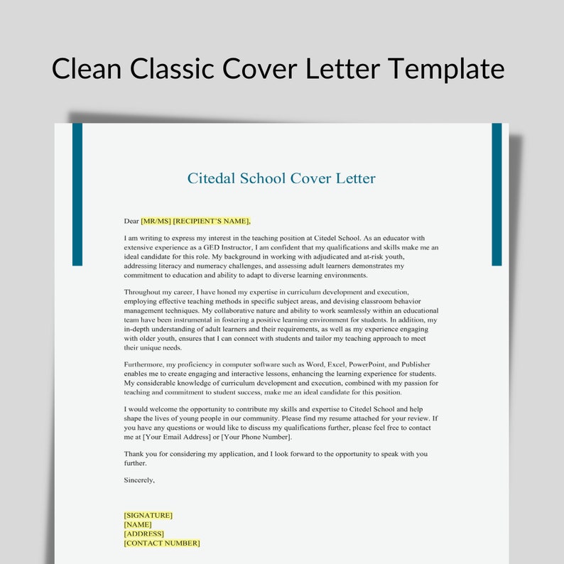 Clean Classic Resume and Cover Letter Template | Editable Customizable ...