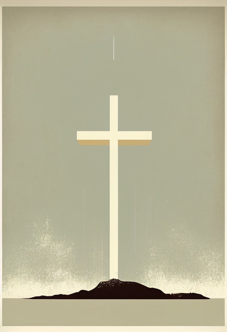Minimalist Christian Art of the Cross (digital) - Etsy