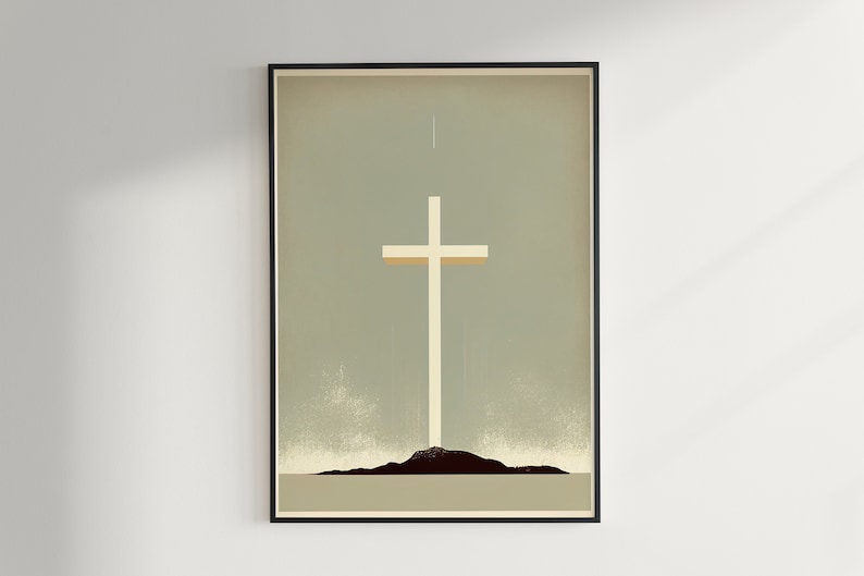 Minimalist Christian Art of the Cross (digital) - Etsy