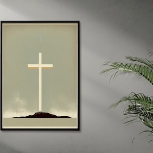 Minimalist Christian Art of the Cross (digital) - Etsy