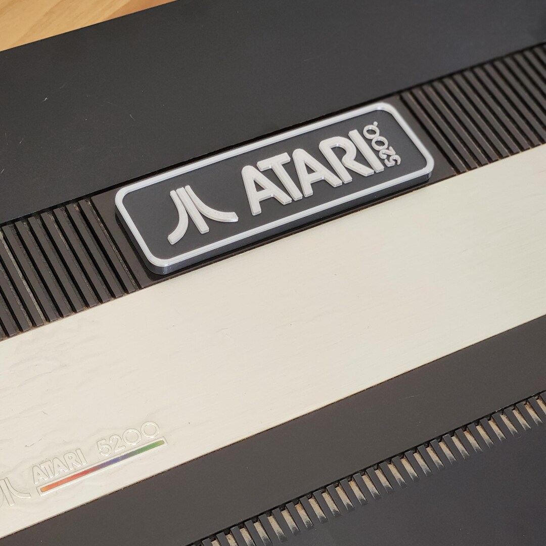 Atari 5200 Cartridge Slot Dust Cover - Black and Silver - Logo & Text ...