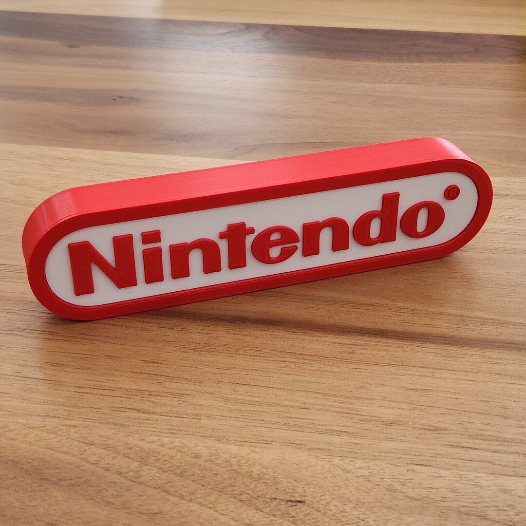 Nintendo Logo Solid Sign for Gaming Decor Desk / Art / Shelf Display ...