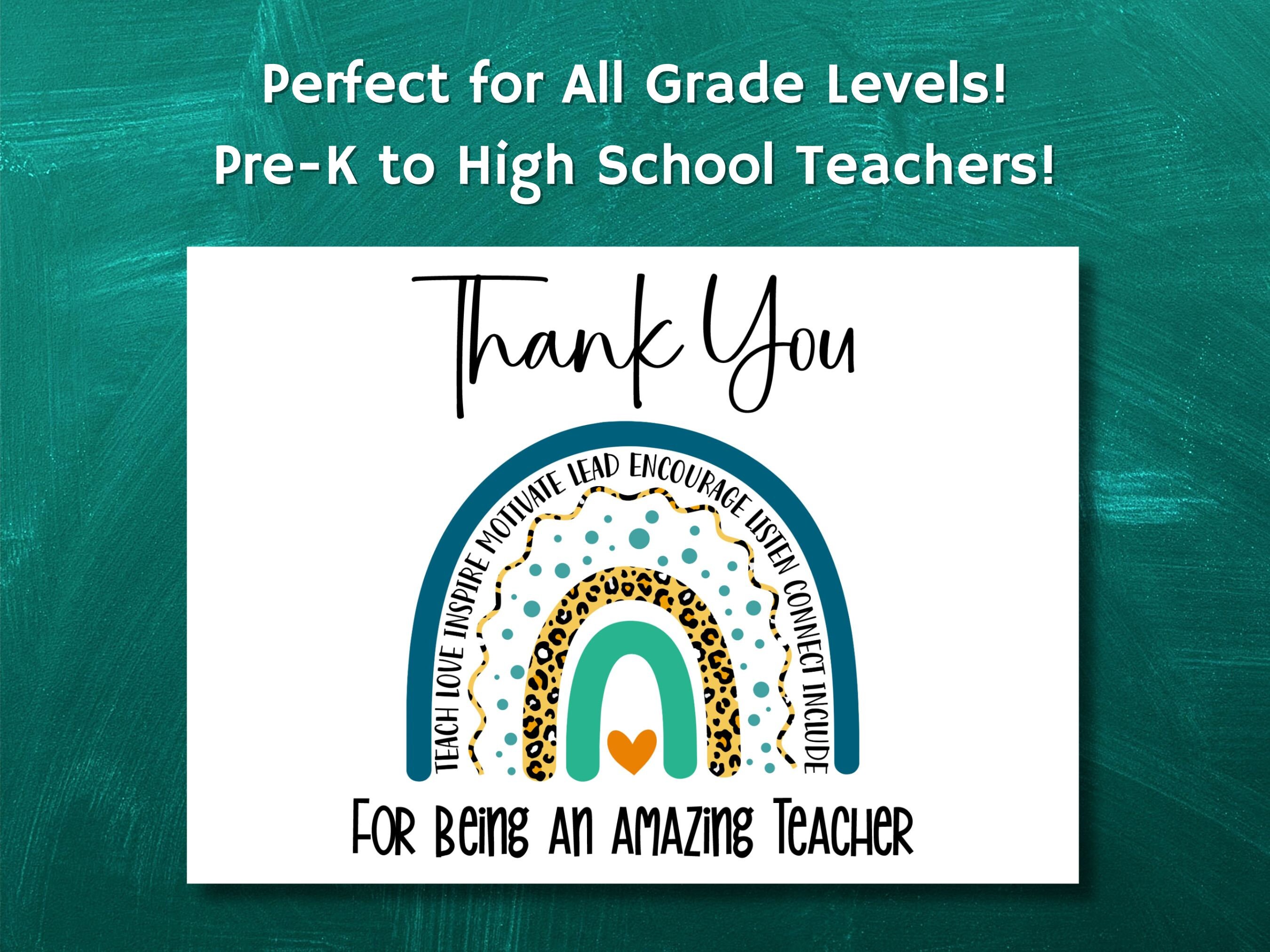 Teacher Appreciation Week Card Printable, Thank You Card Teacher ...
