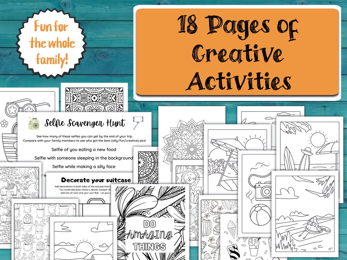 Road Trip Games Printable Travel Activity Pack, Road Trip Activity Book ...