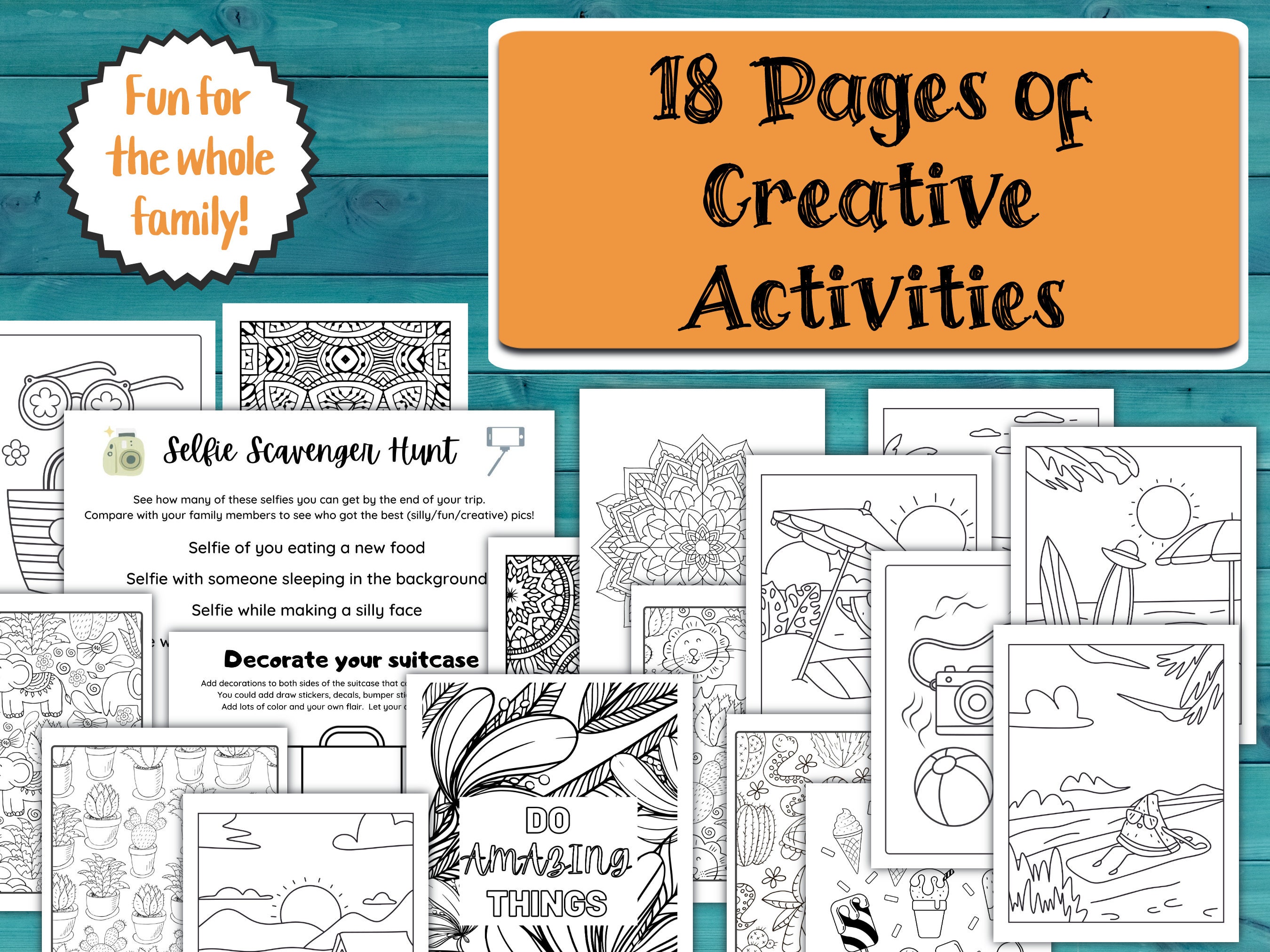 Road Trip Games Printable Travel Activity Pack, Road Trip Activity Book ...