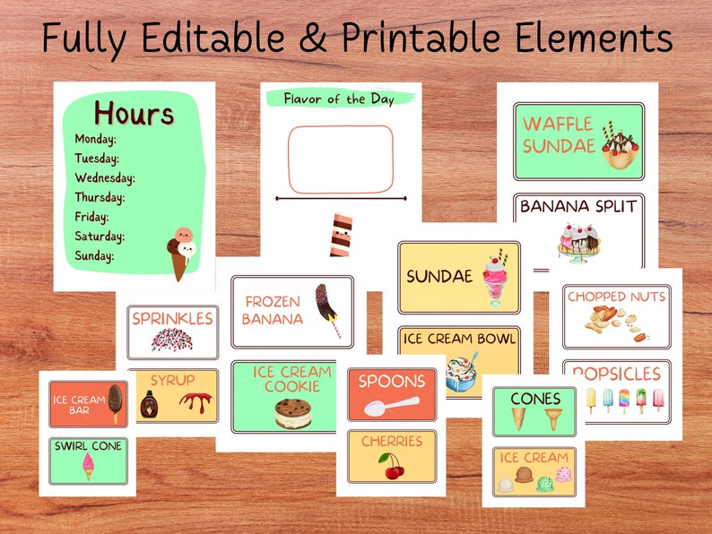 Dramatic Play Ice Cream Shop Printable, Pretend Play Printables ...