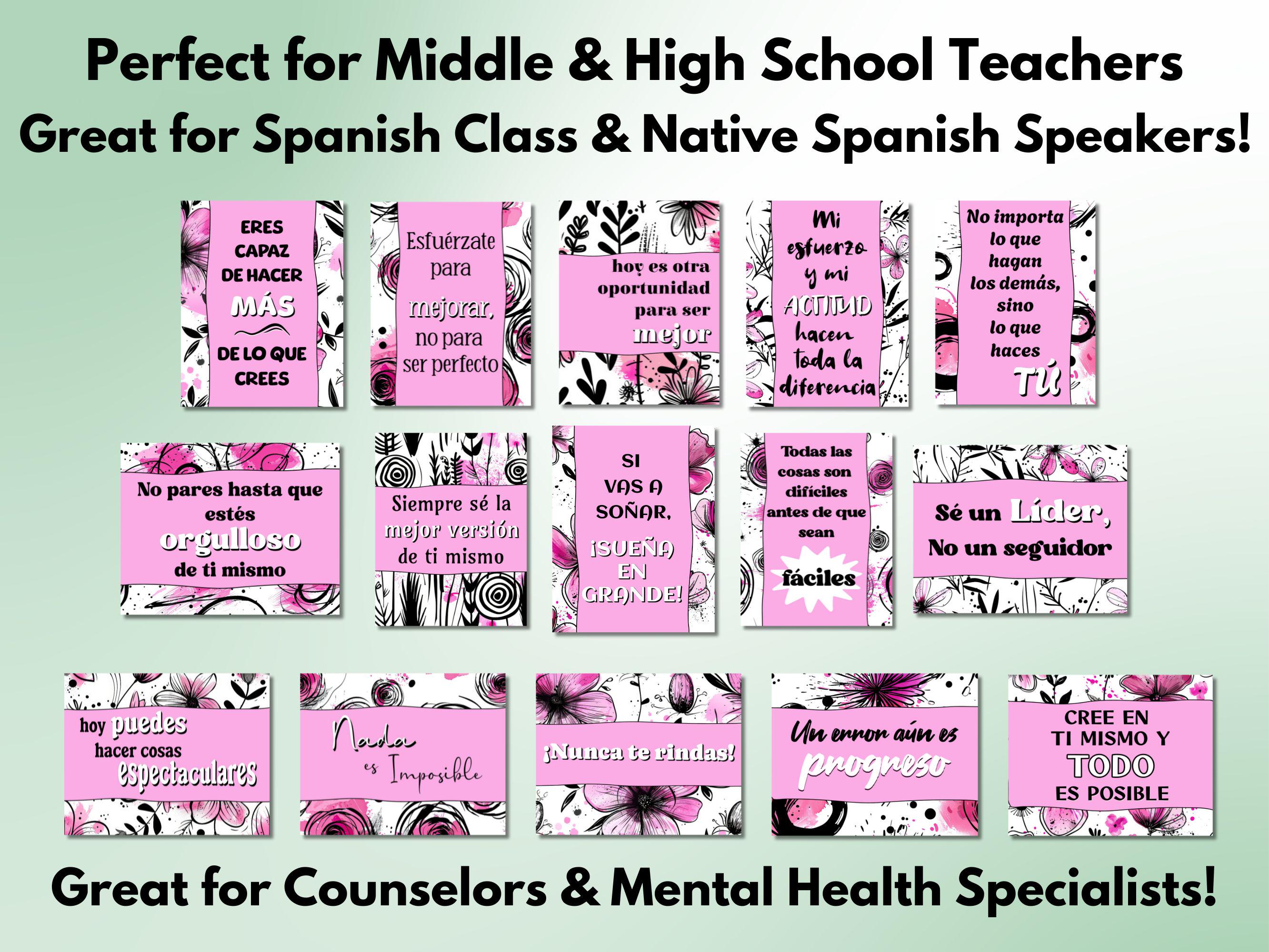 Boho Spanish Growth Mindset Poster Set: Motivational Decor for ...