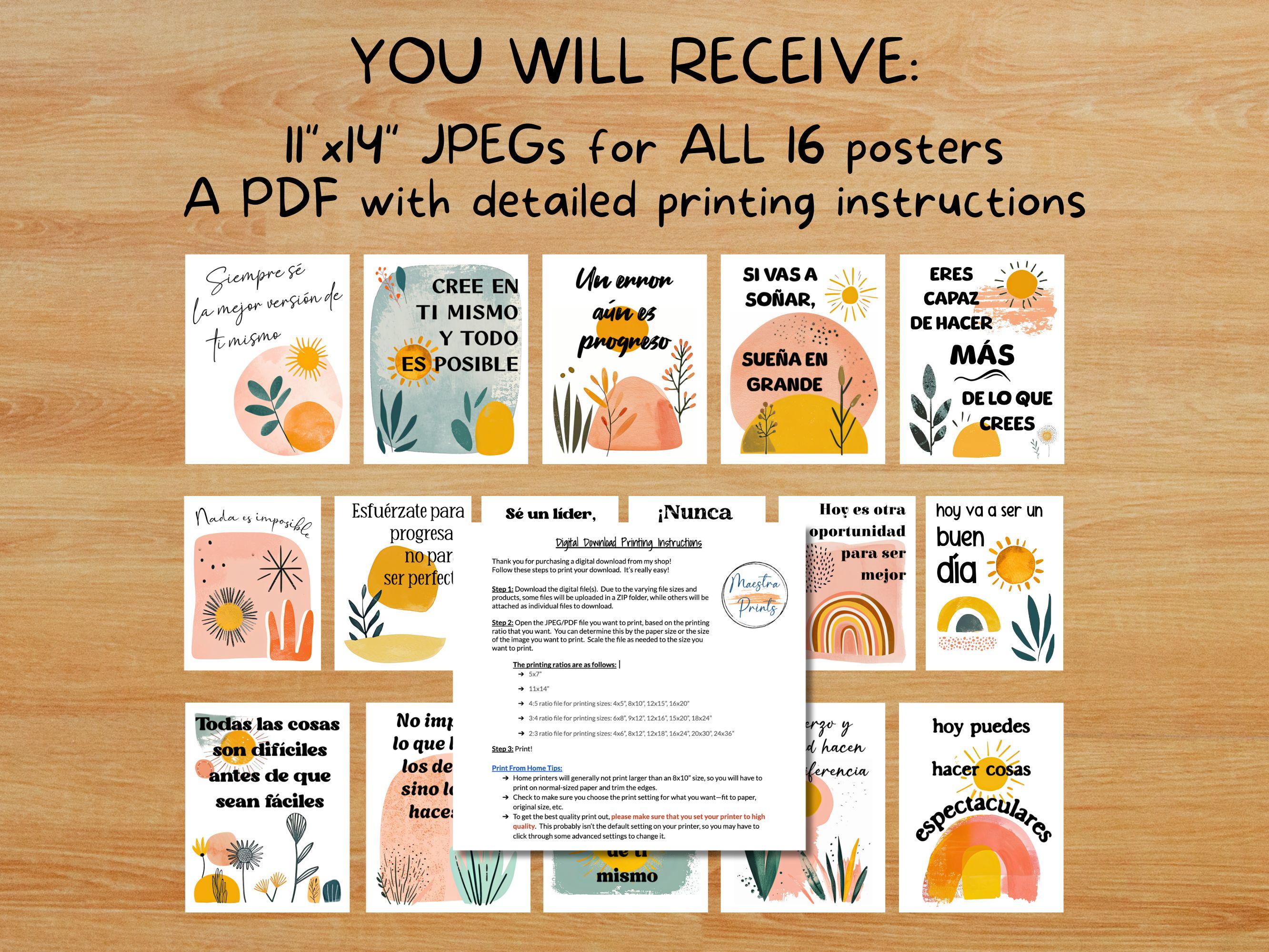 Spanish Growth Mindset Poster Spanish Class Motivational Decor School ...