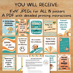 Retro Growth Mindset Poster Groovy Motivational Classroom Decor Retro ...