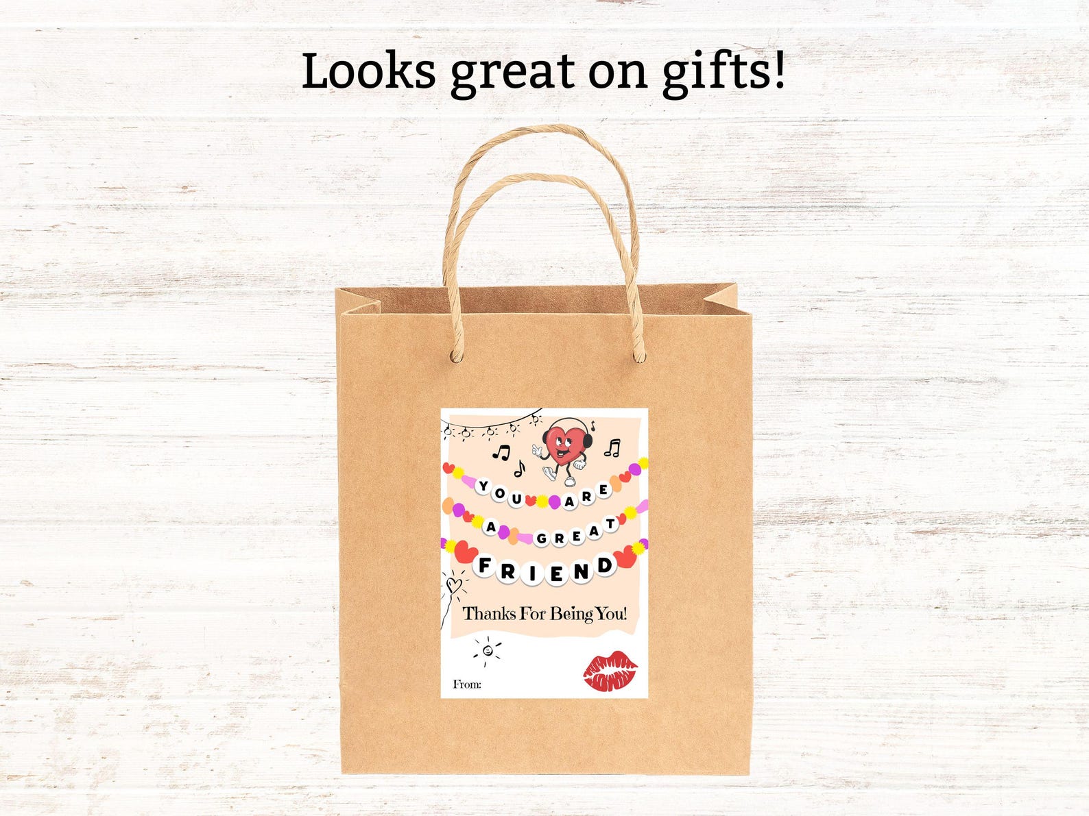 Friendship Bracelet Card Printable Valentine's Day Friendship Era ...