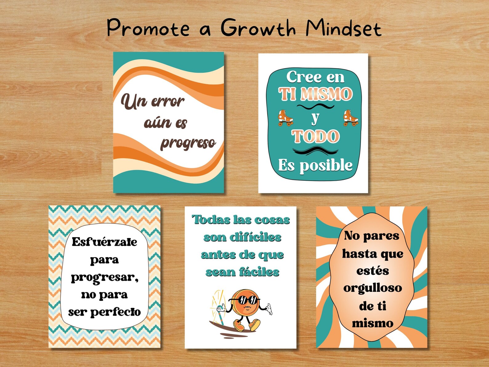 Retro Spanish Growth Mindset Poster Spanish Class Retro Motivational ...