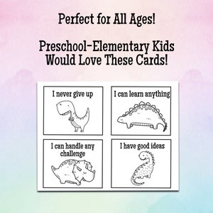 Coloring Affirmation Cards Printable Dinosaur Coloring Pages for Kids ...