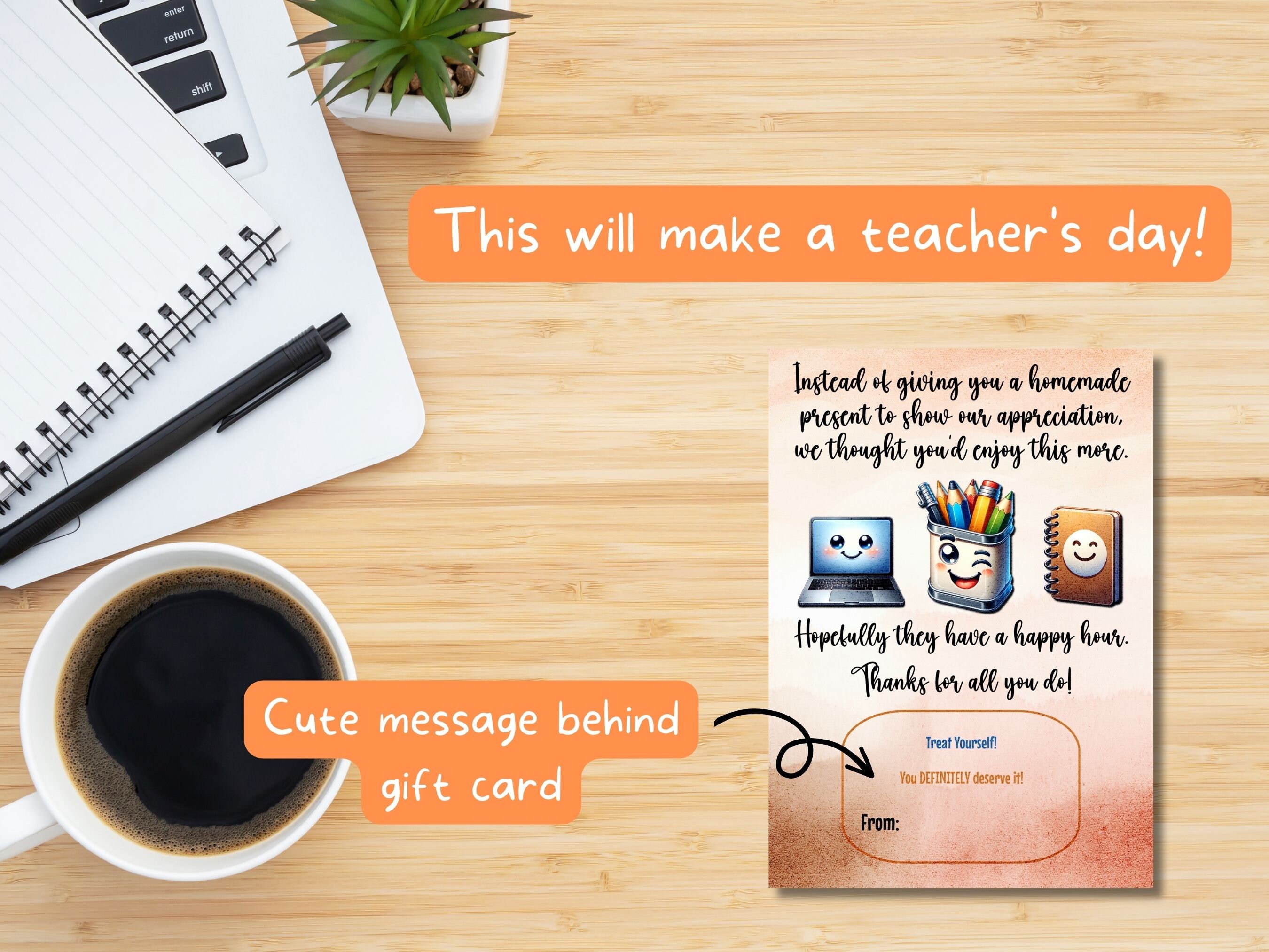 Sarcastic Teacher Card Printable Funny Teacher Thank You Sarcastic ...