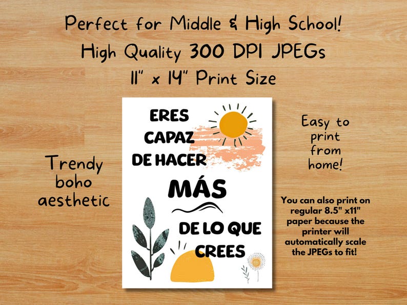 Spanish Growth Mindset Poster Spanish Class Motivational Decor School ...