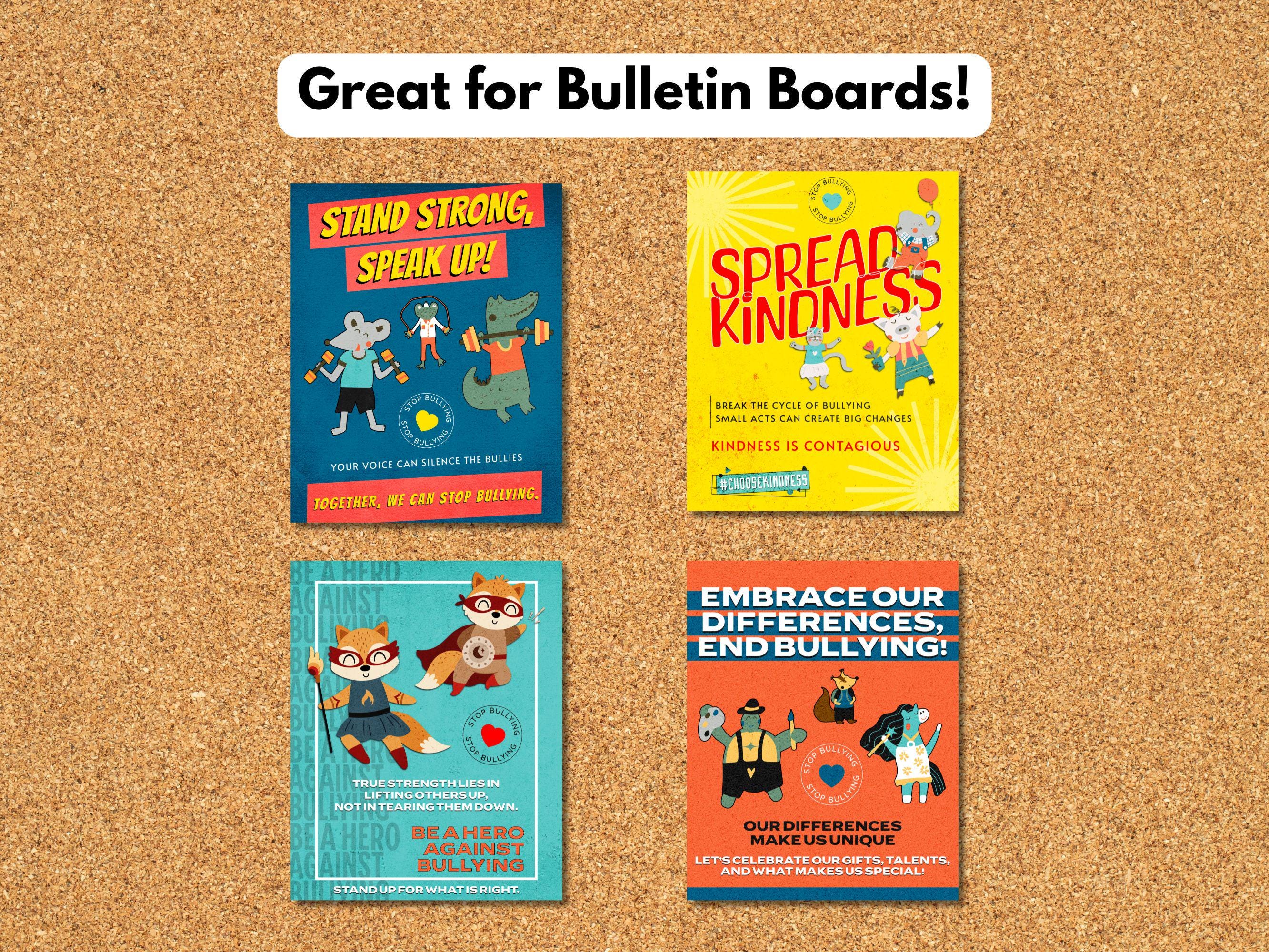 Anti Bully Classroom Posters Printable Bullying Prevention Counselor ...