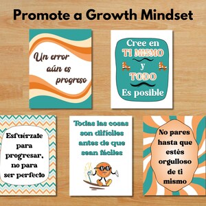 Retro Spanish Growth Mindset Poster Spanish Class Retro Motivational ...