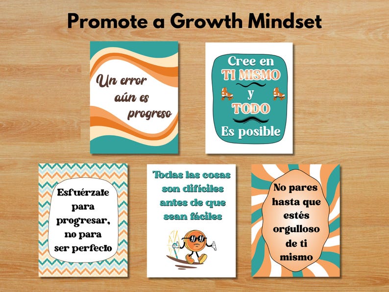 Retro Spanish Growth Mindset Poster Spanish Class Retro Motivational ...