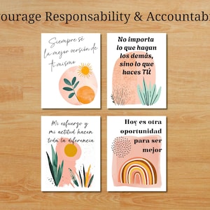 Spanish Growth Mindset Positive Affirmation Cards Spanish Class Boho ...