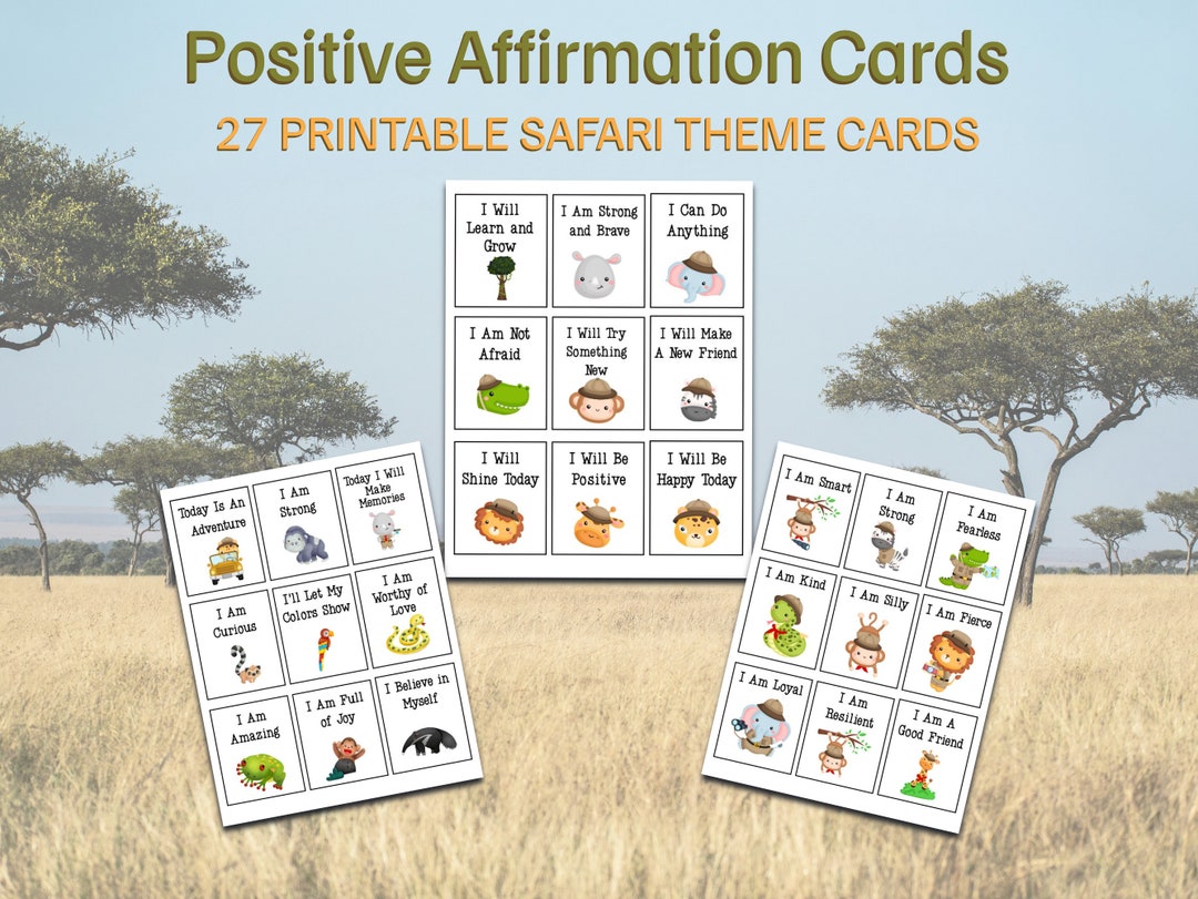 Positive Affirmation Cards for Kids Printable Lunchbox Notes Daily ...