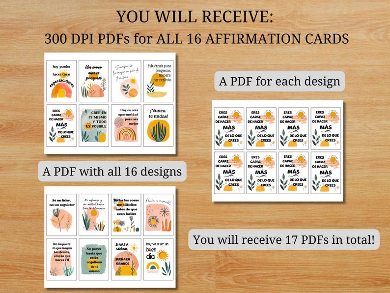 Spanish Growth Mindset Positive Affirmation Cards Spanish Class Boho ...