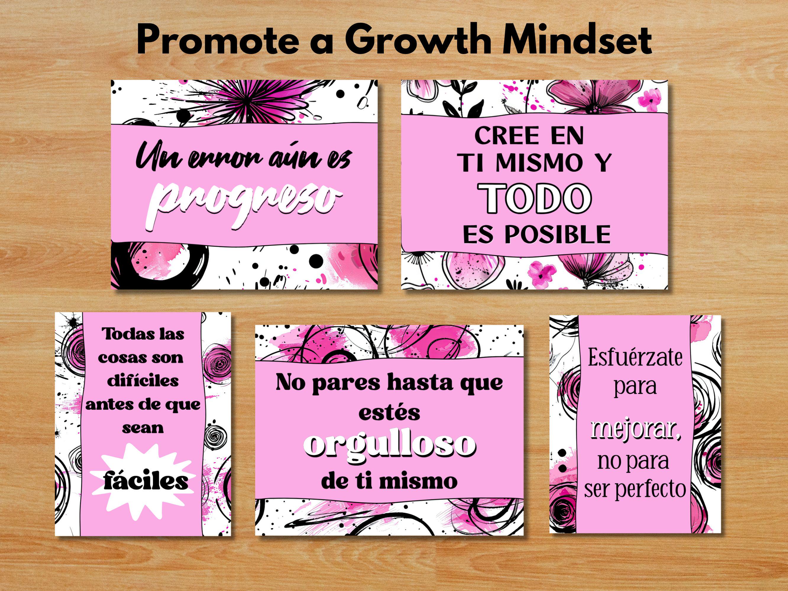 Boho Spanish Growth Mindset Poster Set: Motivational Decor for ...