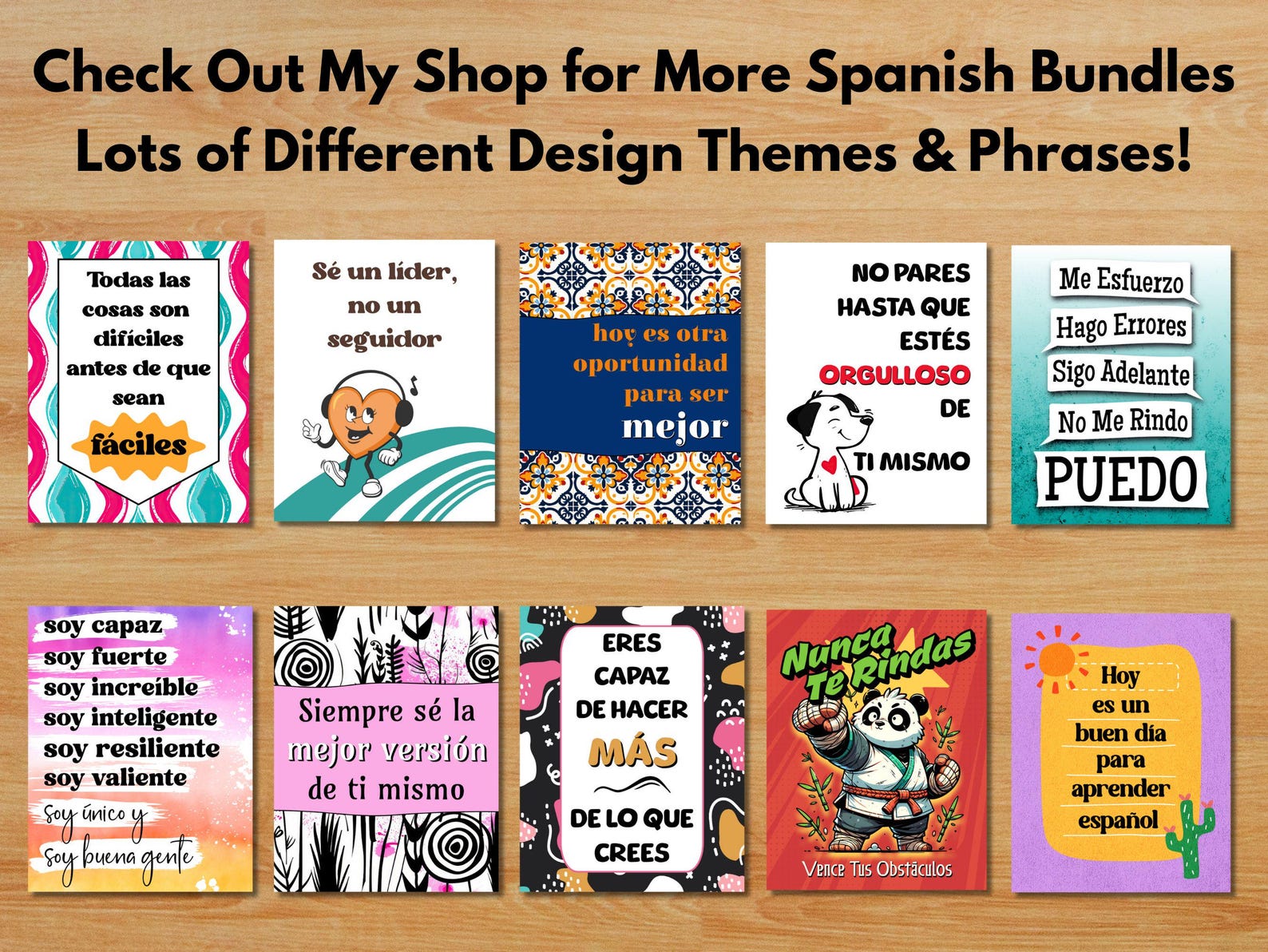 Spanish Growth Mindset Positive Affirmation Cards Spanish Class Boho ...