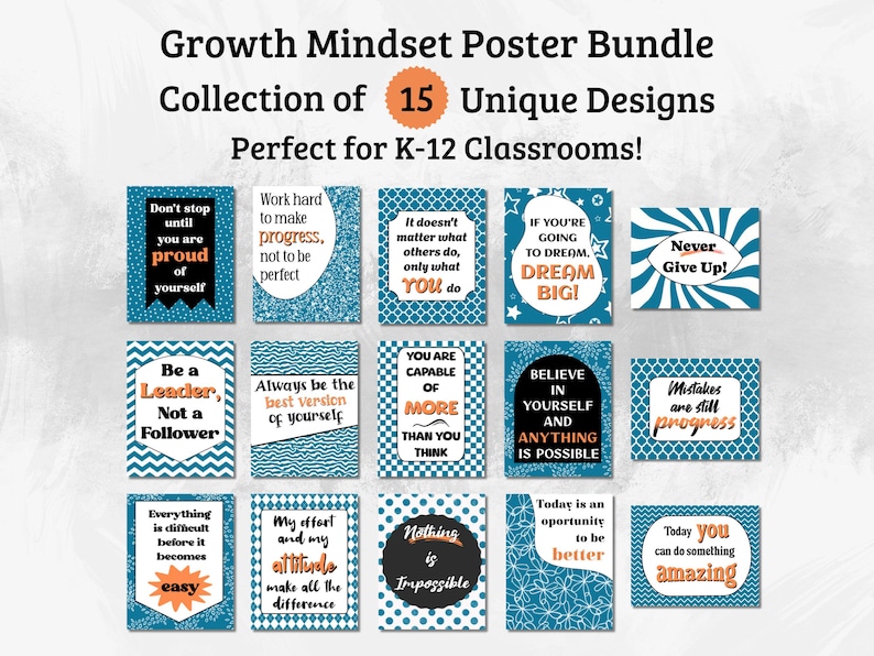 High School Growth Mindset Poster Printable Classroom Decor Middle ...
