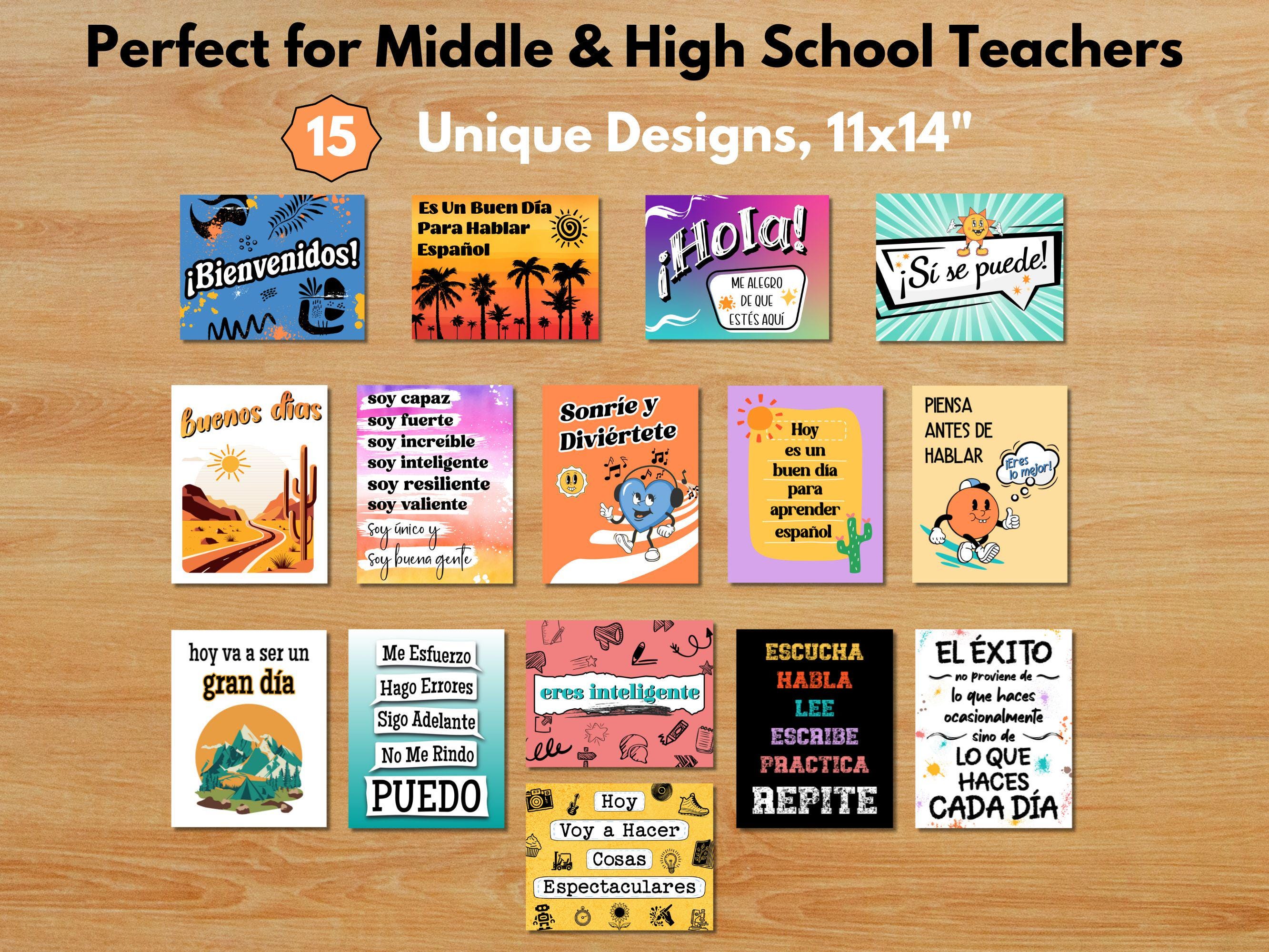 Spanish Classroom Posters Printable Spanish Teacher High School Decor ...