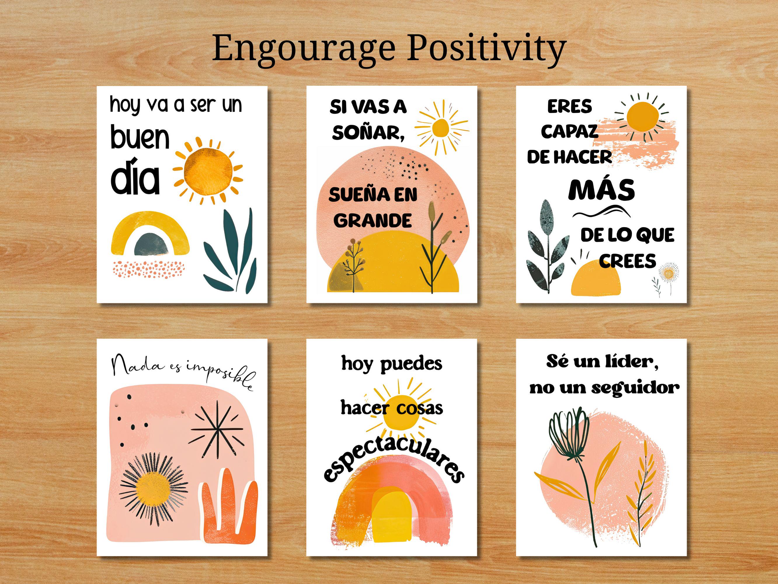 Spanish Growth Mindset Positive Affirmation Cards Spanish Class Boho ...
