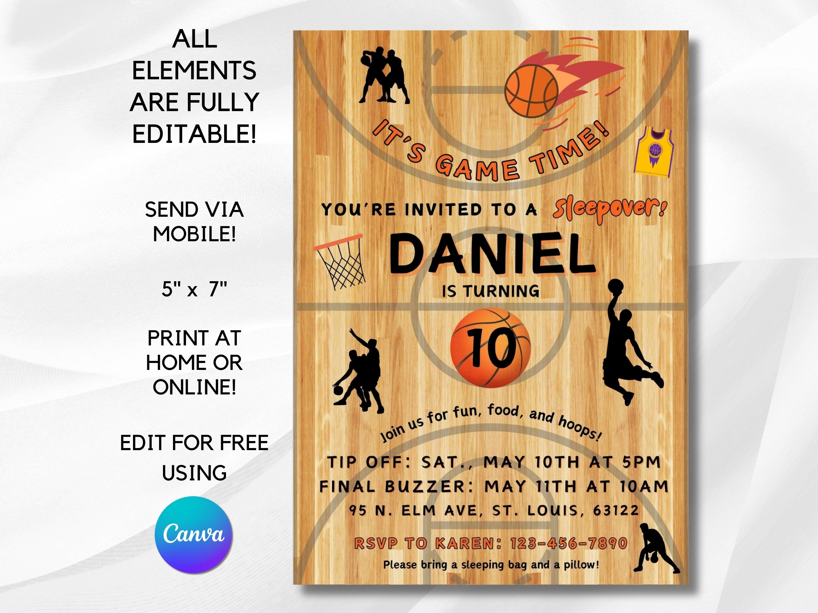 Boys Sleepover Birthday Invitation Editable Boy Sleepover Party Invite ...