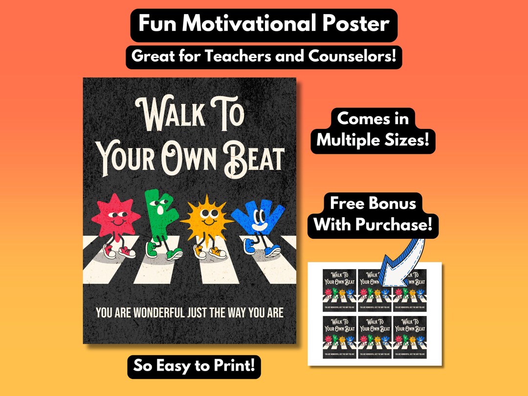 Fun Inspirational Growth Mindset Poster Printable Class Motivational ...