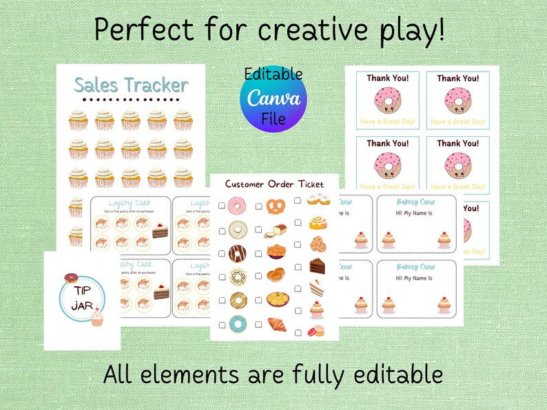 Dramatic Play Bakery Printable, Pretend Play Printables Preschool ...