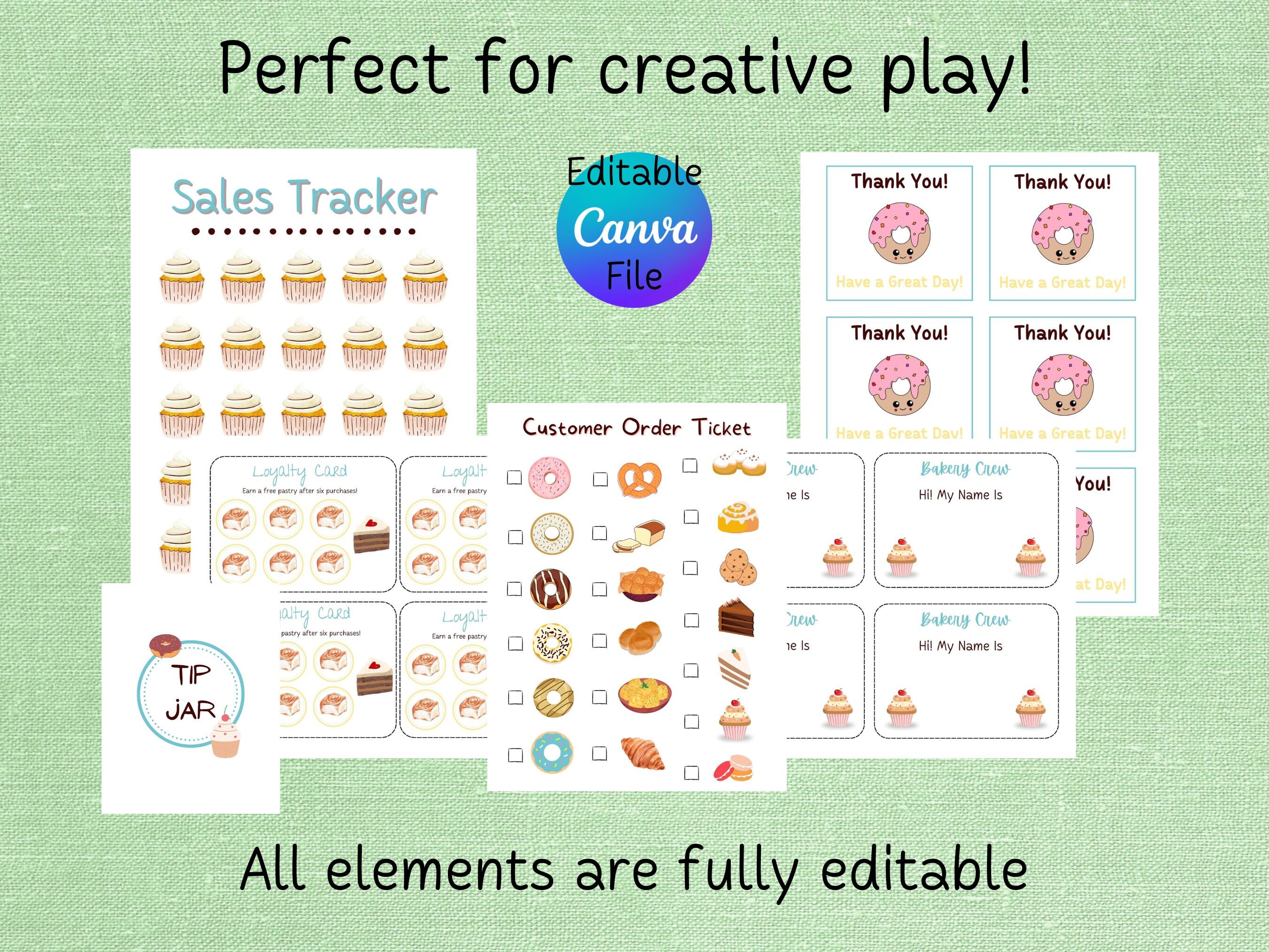 Dramatic Play Bakery Printable, Pretend Play Printables Preschool ...