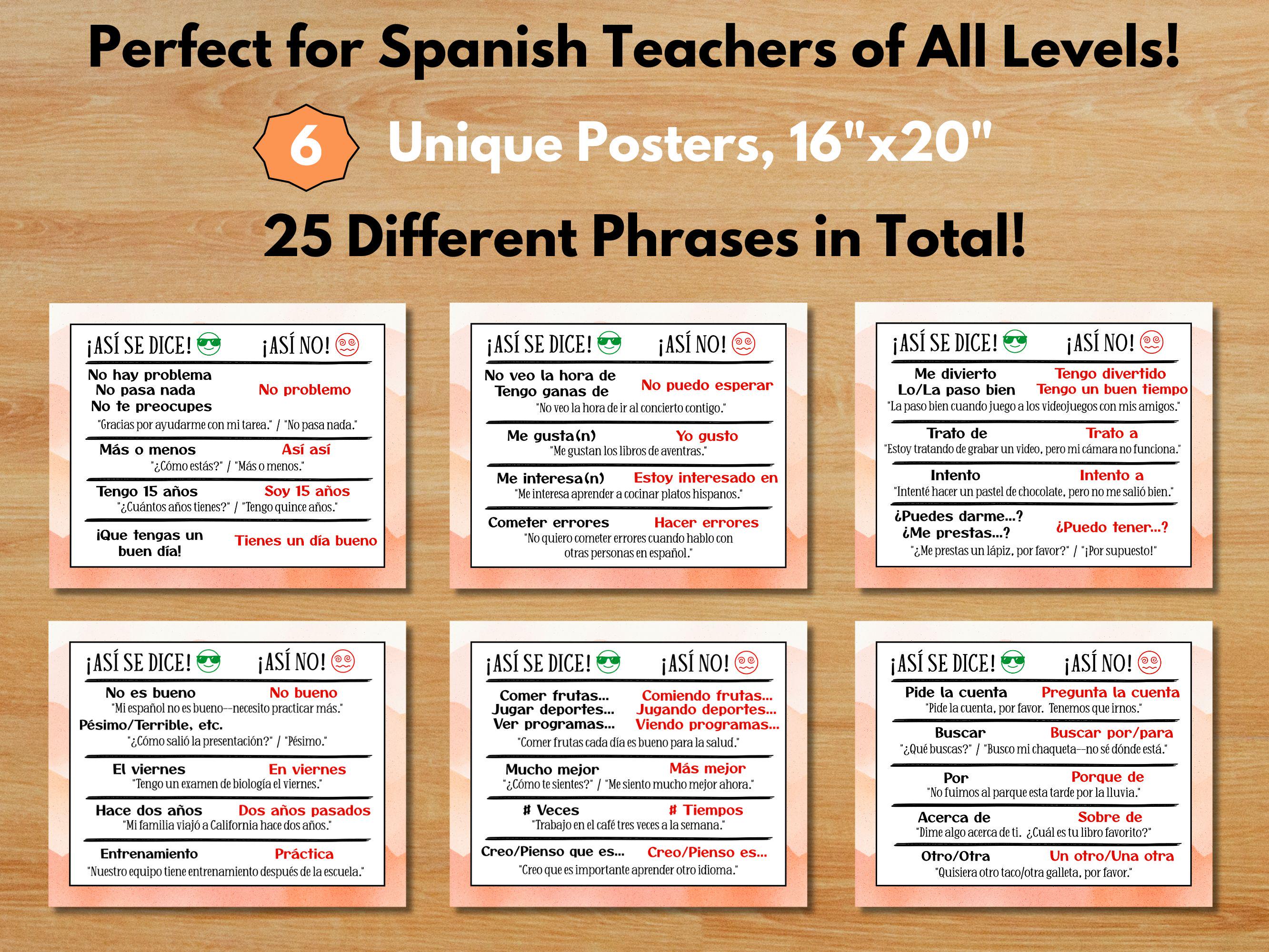 Spanish Class Posters Printable CI Spanish Grammar Decoration Spanish ...